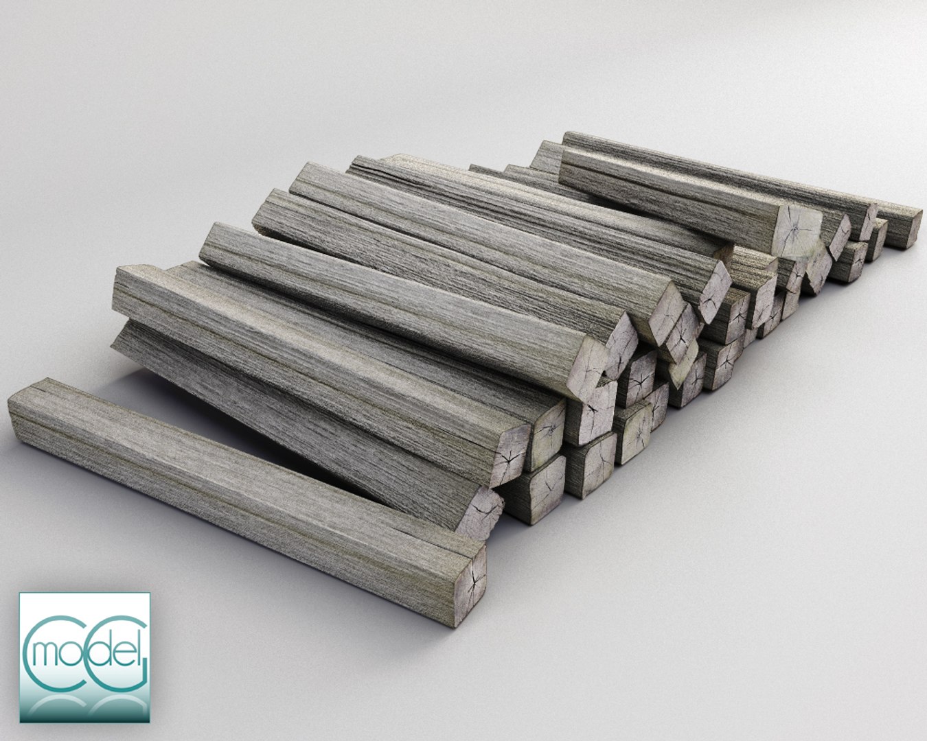 wood pile 3d model