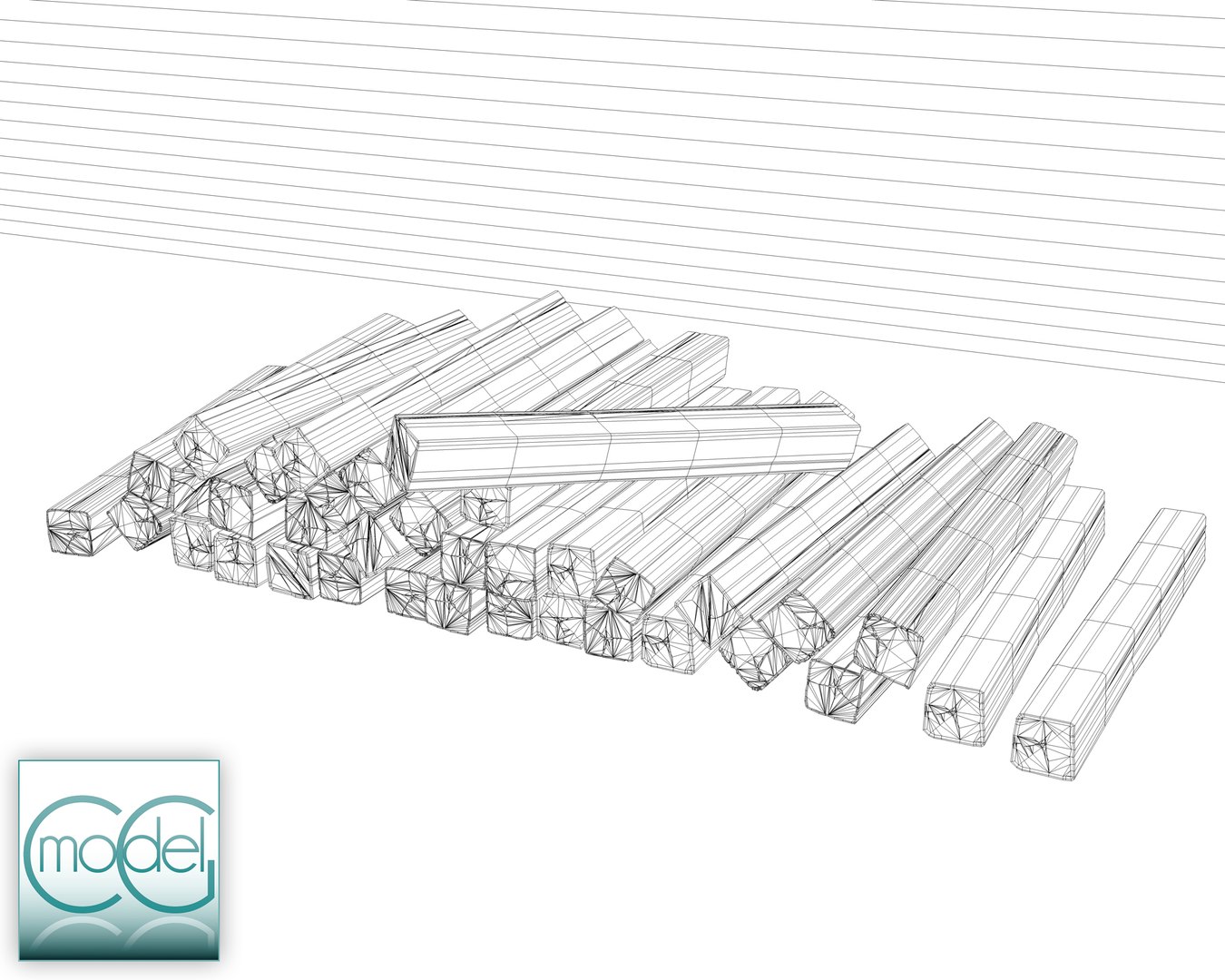 wood pile 3d model