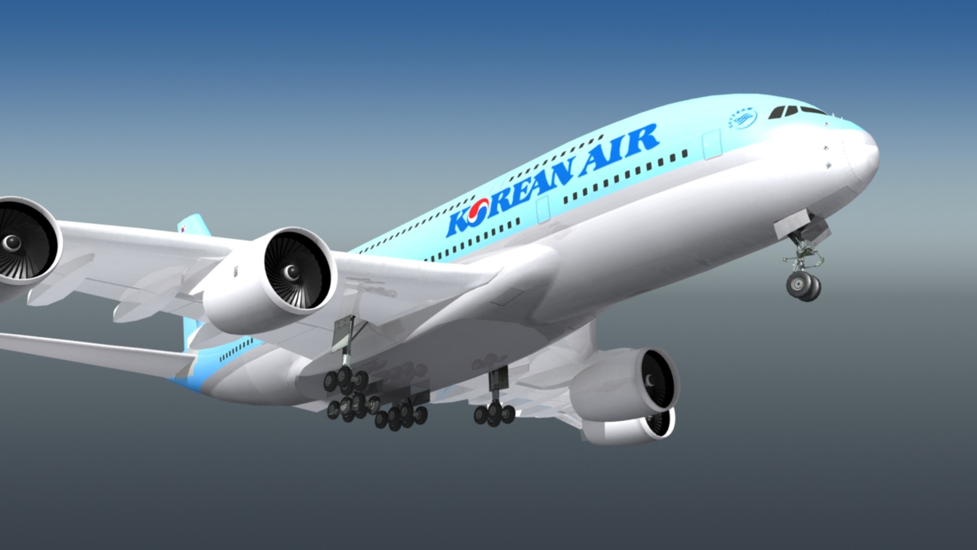 3D Korean Air Airbus A380 Model - TurboSquid 2126761