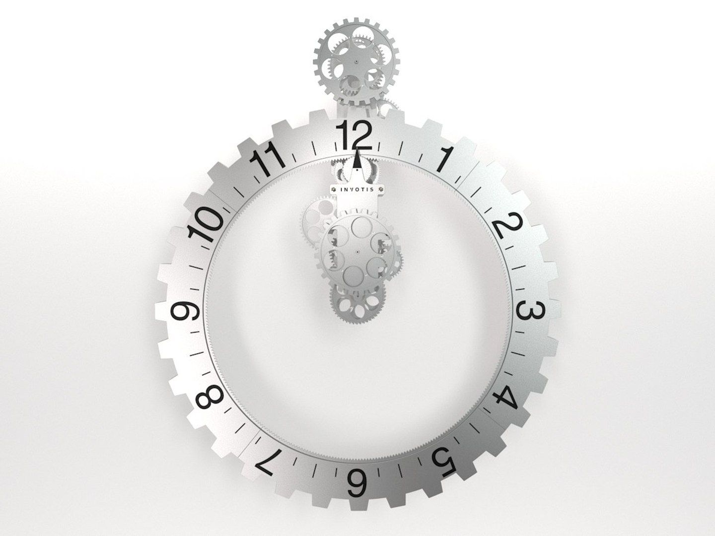 3D Big Hour Wheel Clock - TurboSquid 1175366