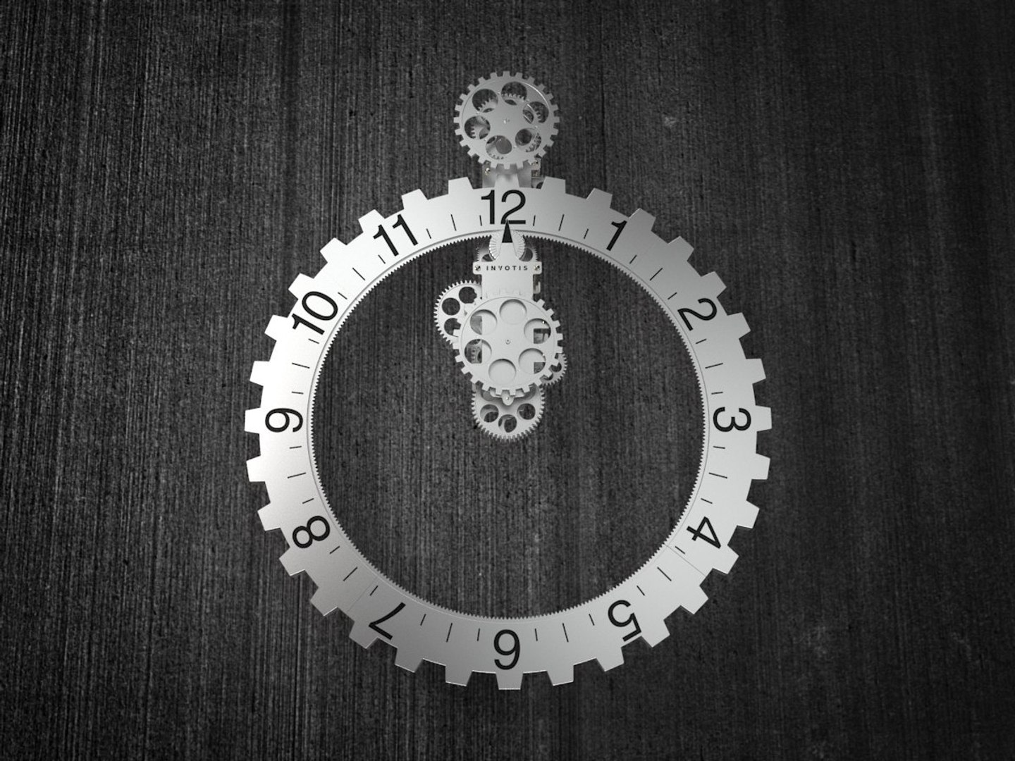3D Big Hour Wheel Clock - TurboSquid 1175366