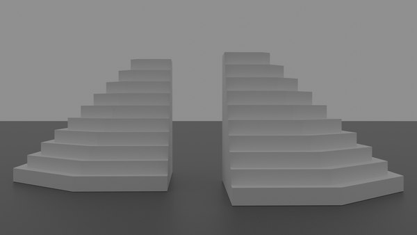 Doppelte Winkeltreppe 10 Stufen Zweiteiliges Design OBJ Keine Texturen ...