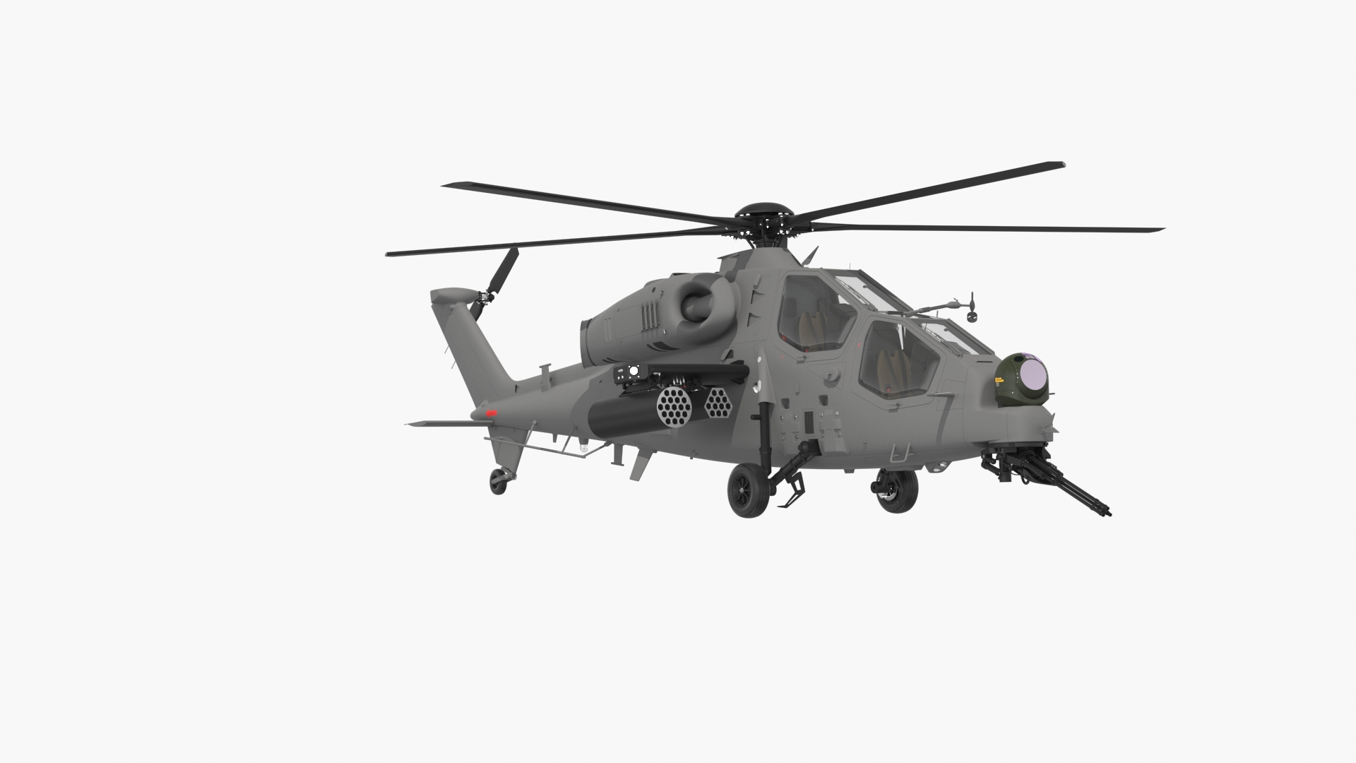 Combat Gray Helicopter Rigged For Cinema 4D 3D Model - TurboSquid 2151650