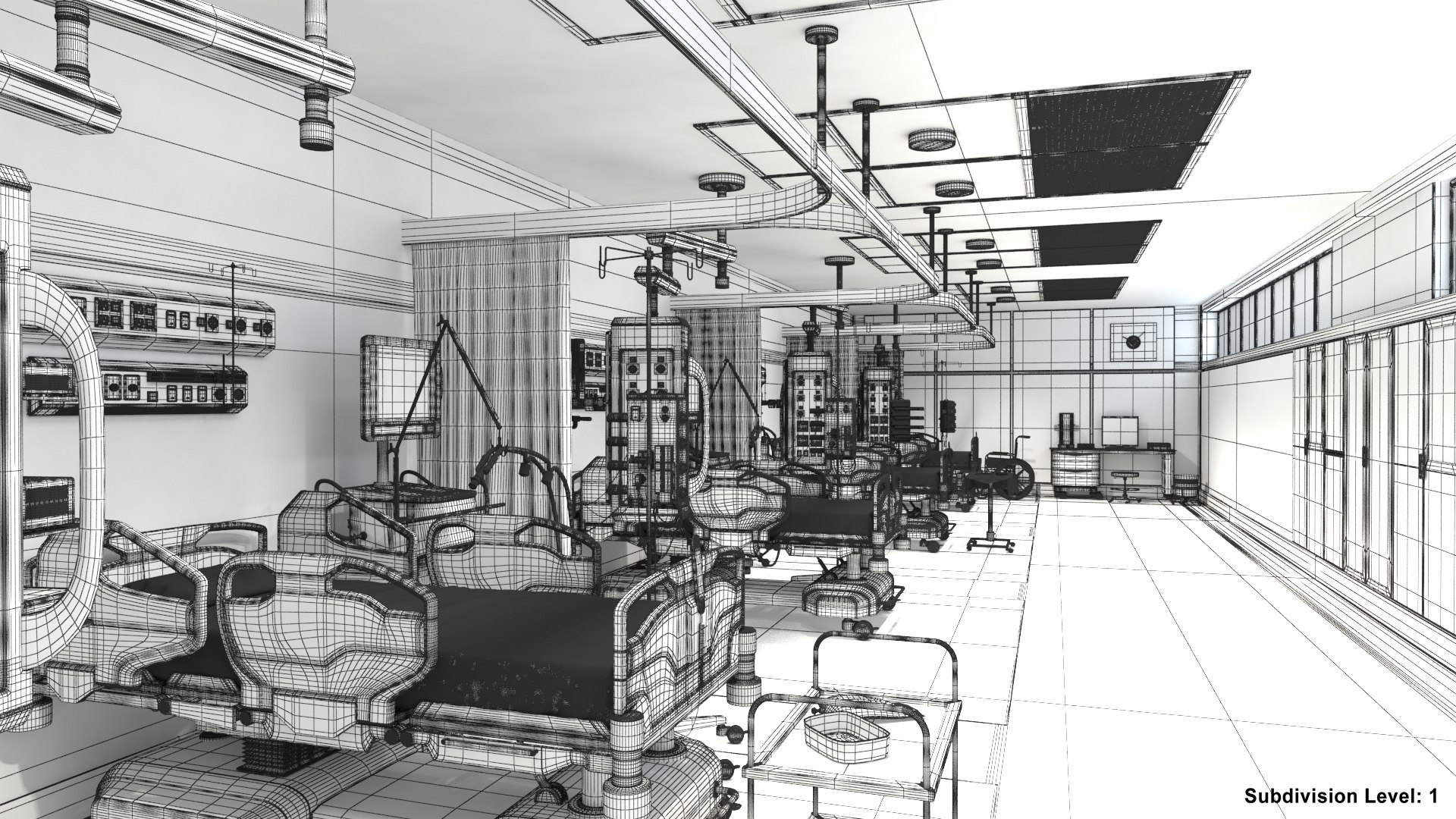 ICU Ward 3D model - TurboSquid 2133570