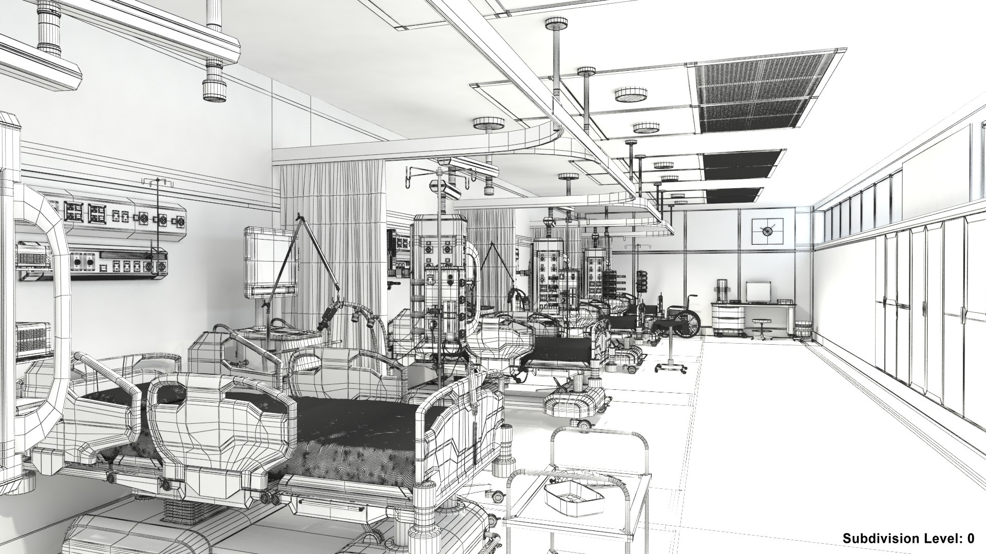 ICU Ward 3D model - TurboSquid 2133570