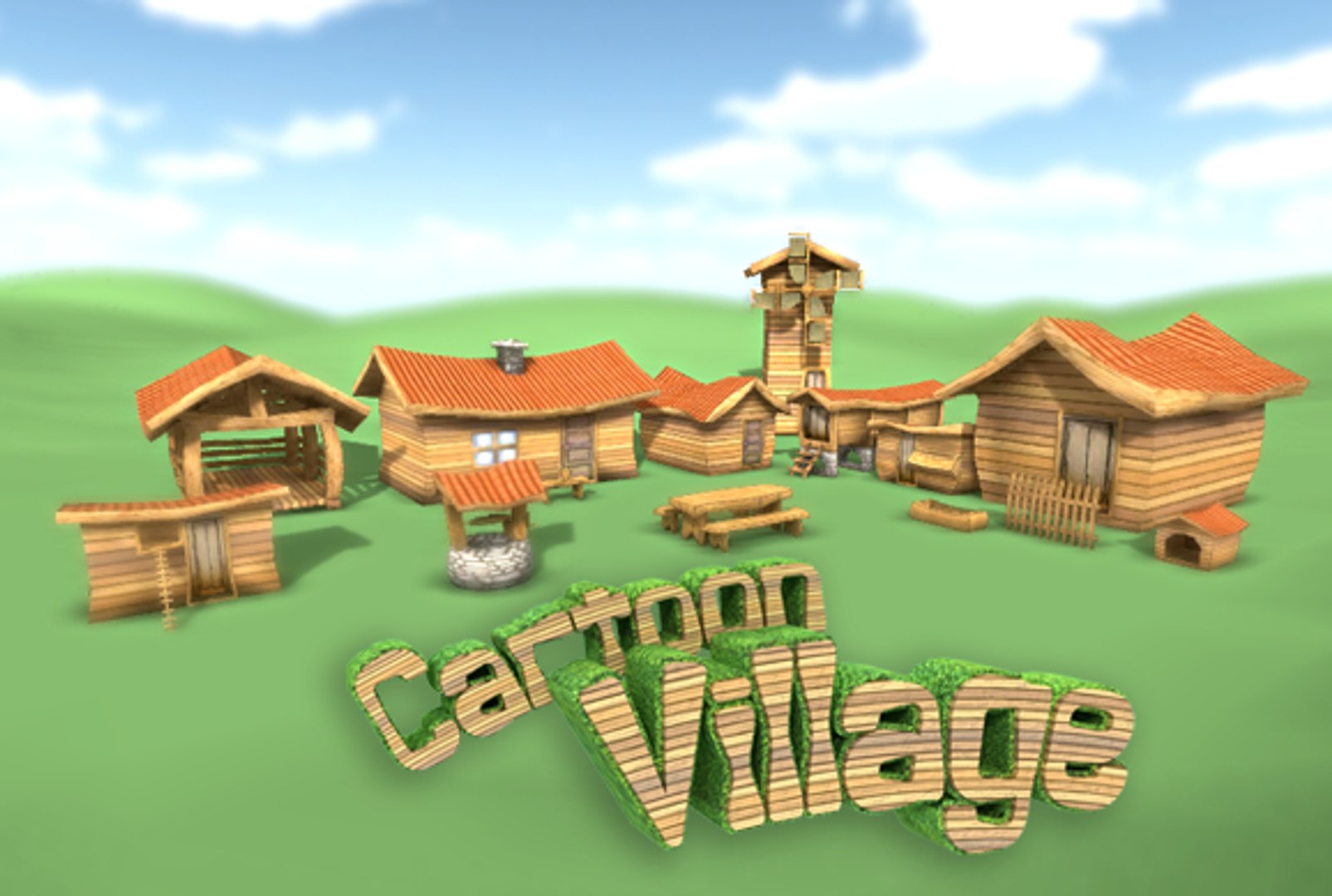 X Small Cartoonish Village