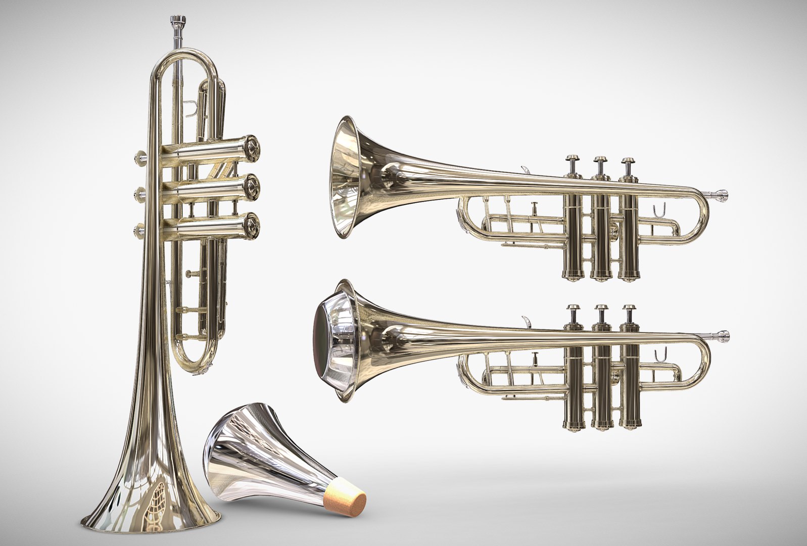 3D Model Trumpet With Damper - TurboSquid 2092580