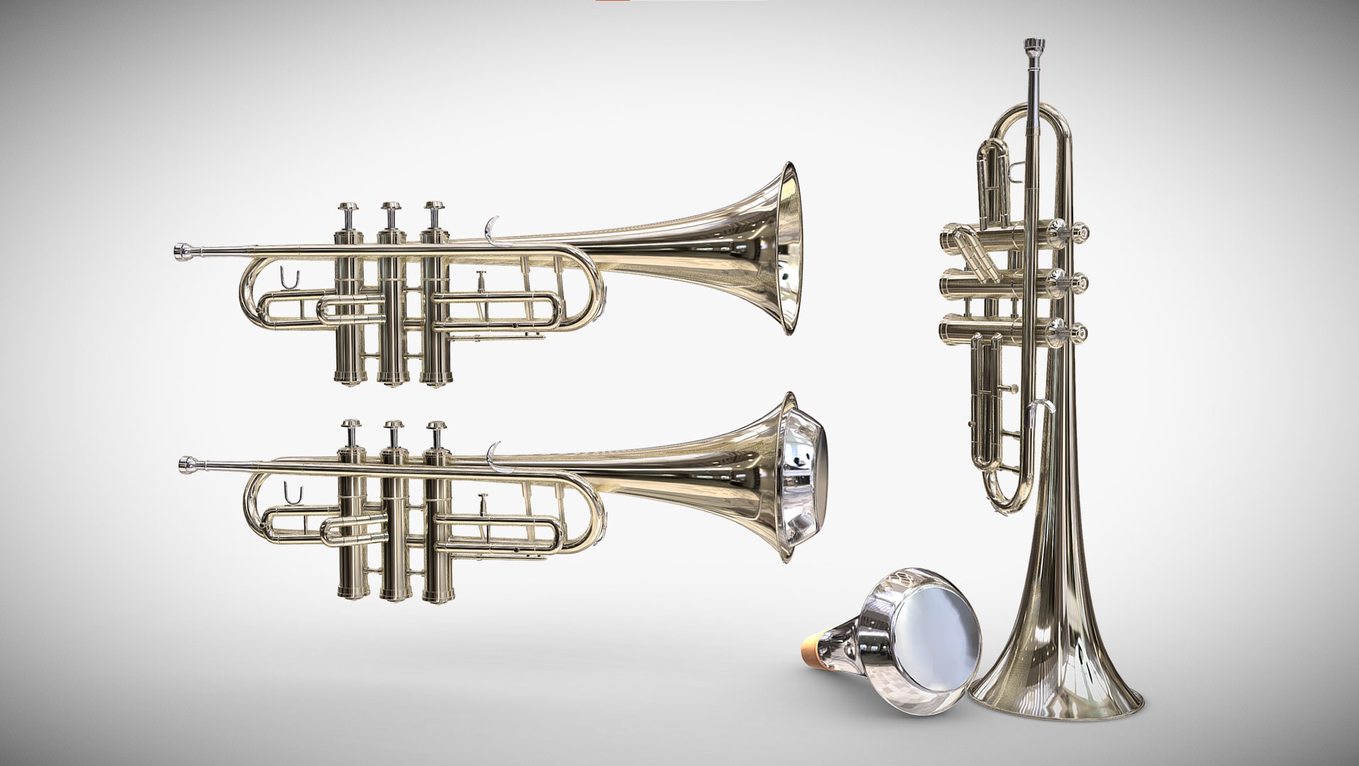 3D Model Trumpet With Damper - TurboSquid 2092580