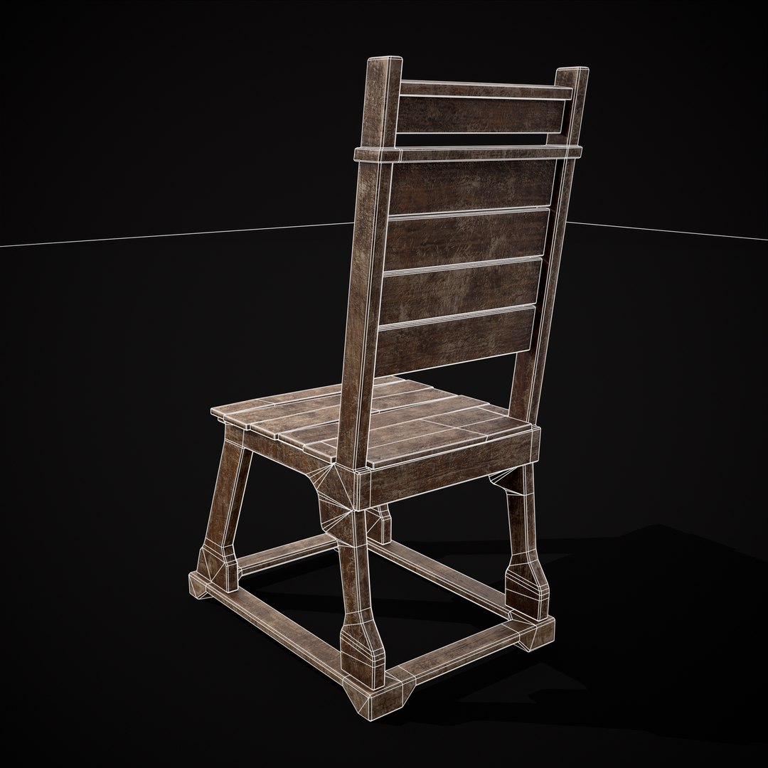 3D Sturdy Rustic Chair - TurboSquid 2153270
