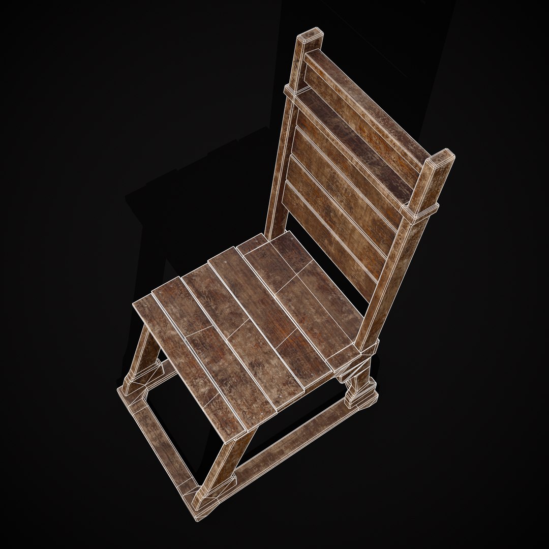 3D Sturdy Rustic Chair - TurboSquid 2153270