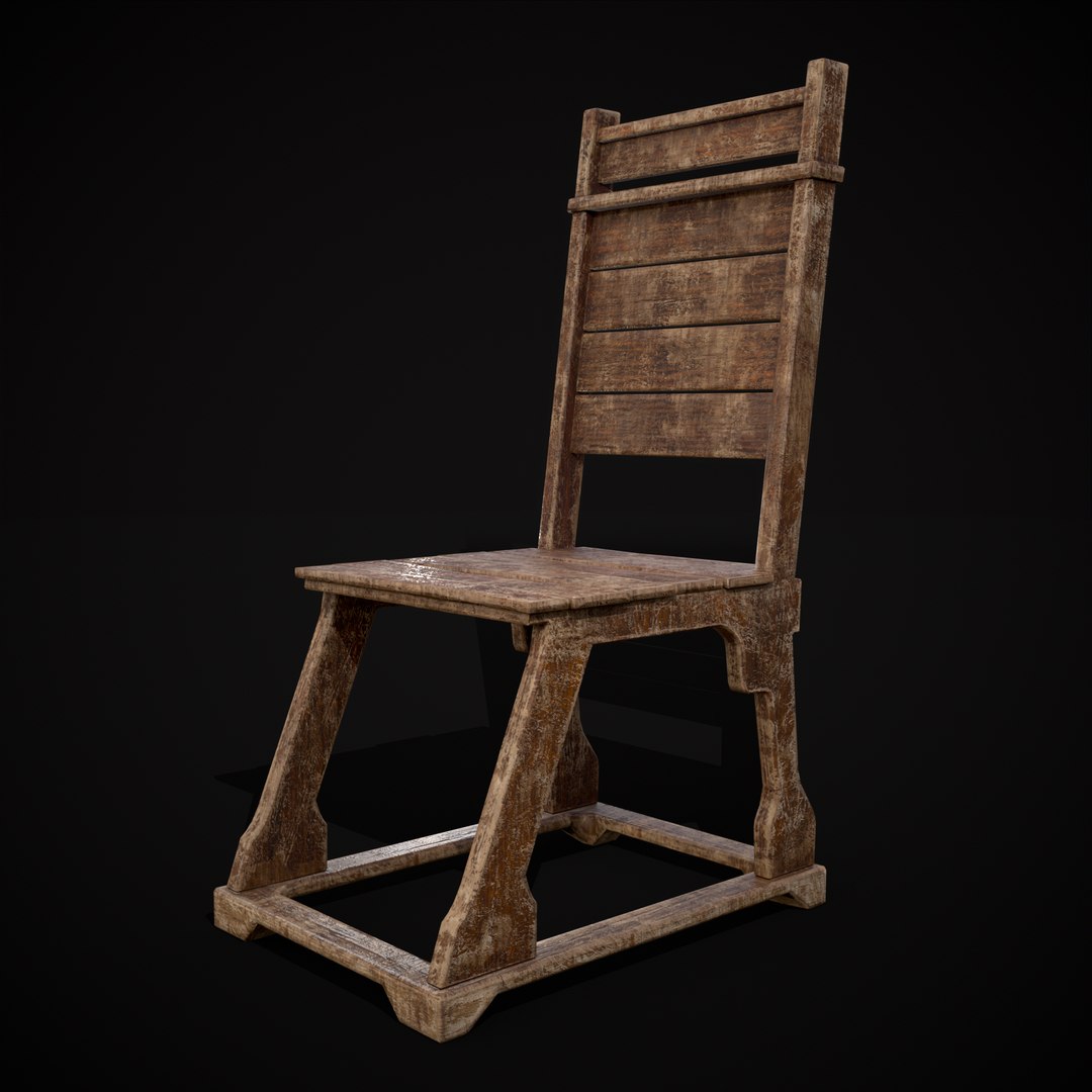 3D Sturdy Rustic Chair - TurboSquid 2153270