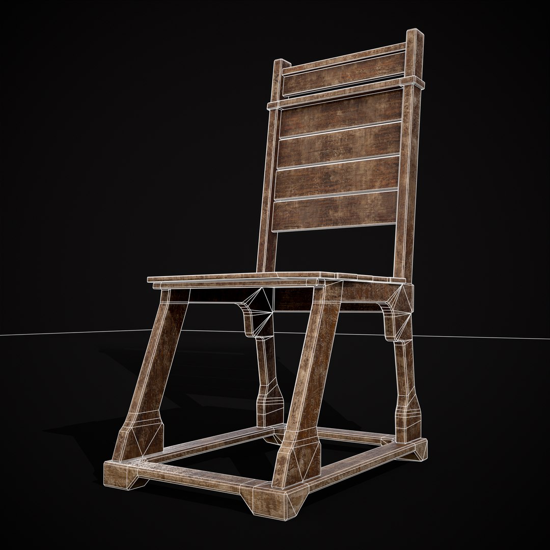 3D Sturdy Rustic Chair - TurboSquid 2153270