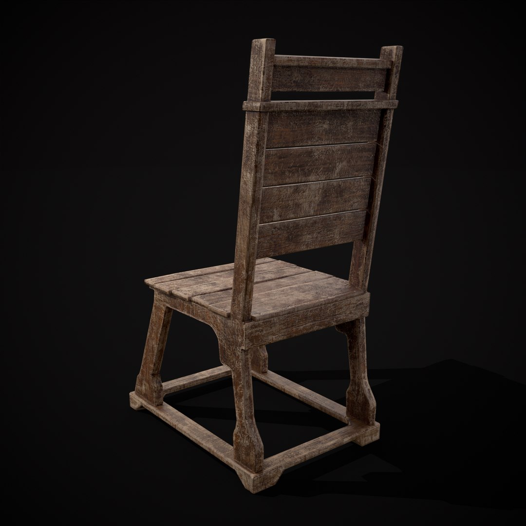 3D Sturdy Rustic Chair - TurboSquid 2153270
