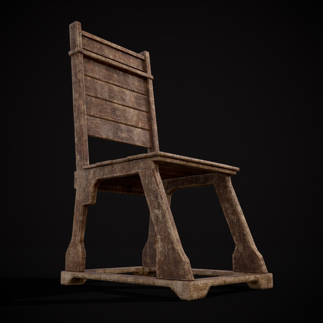 3D Sturdy Rustic Chair - TurboSquid 2153270