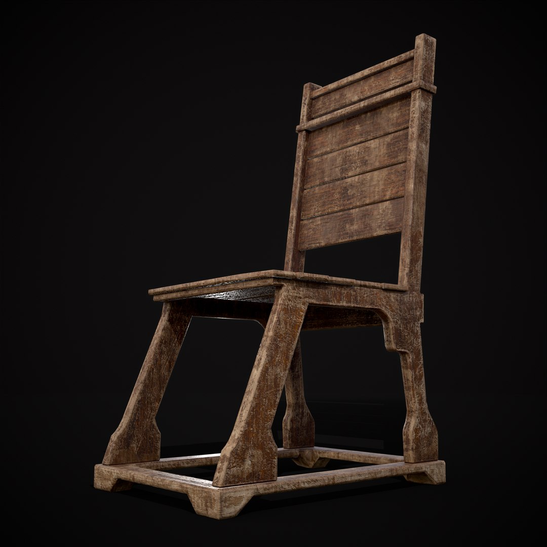 3D Sturdy Rustic Chair - TurboSquid 2153270