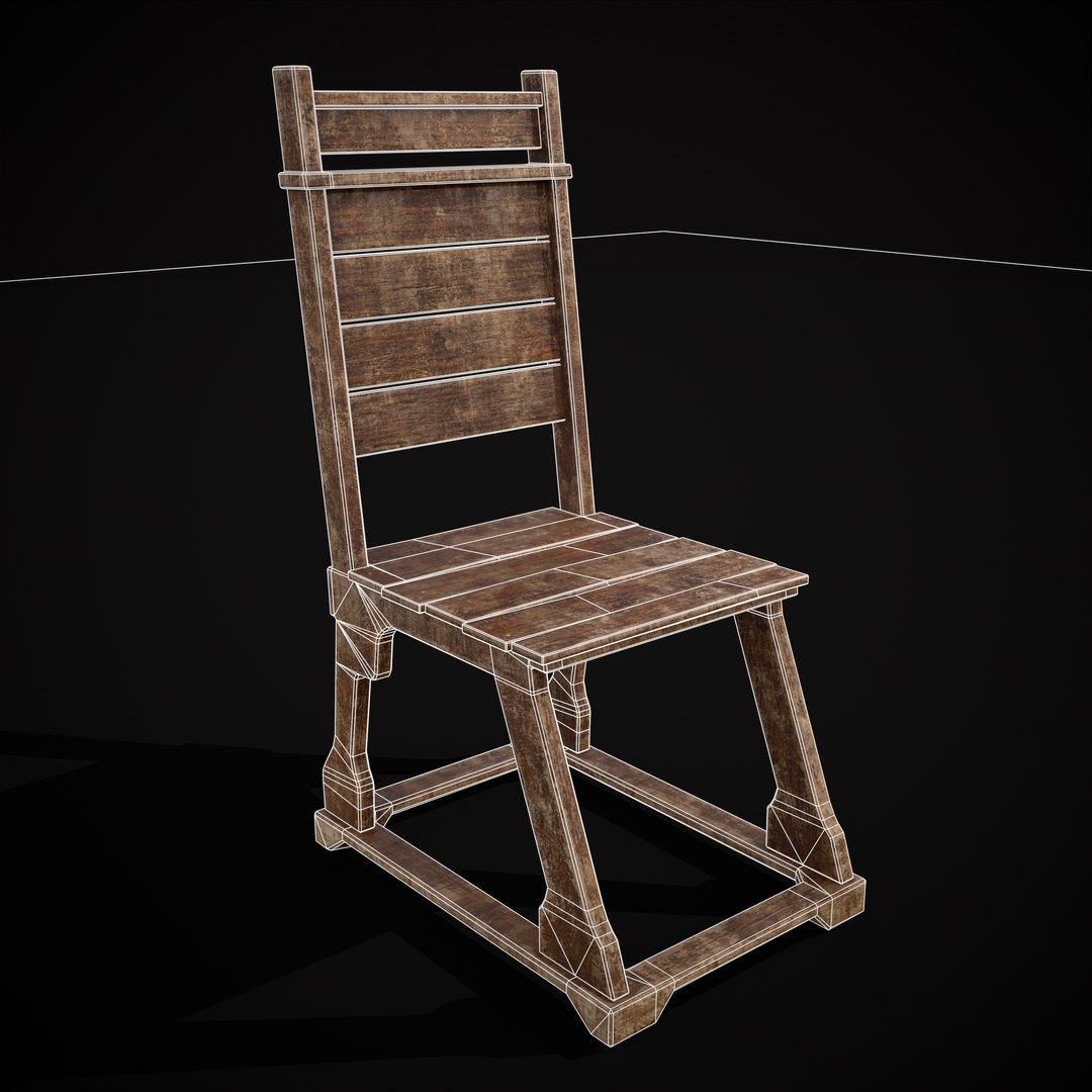 3D Sturdy Rustic Chair - TurboSquid 2153270