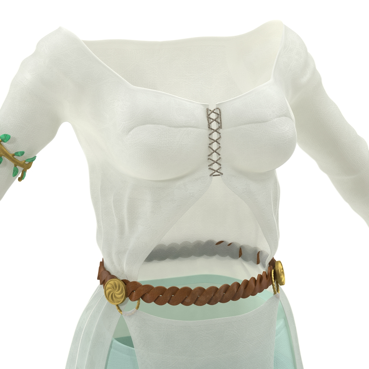 female medieval clothes modeled 3d model