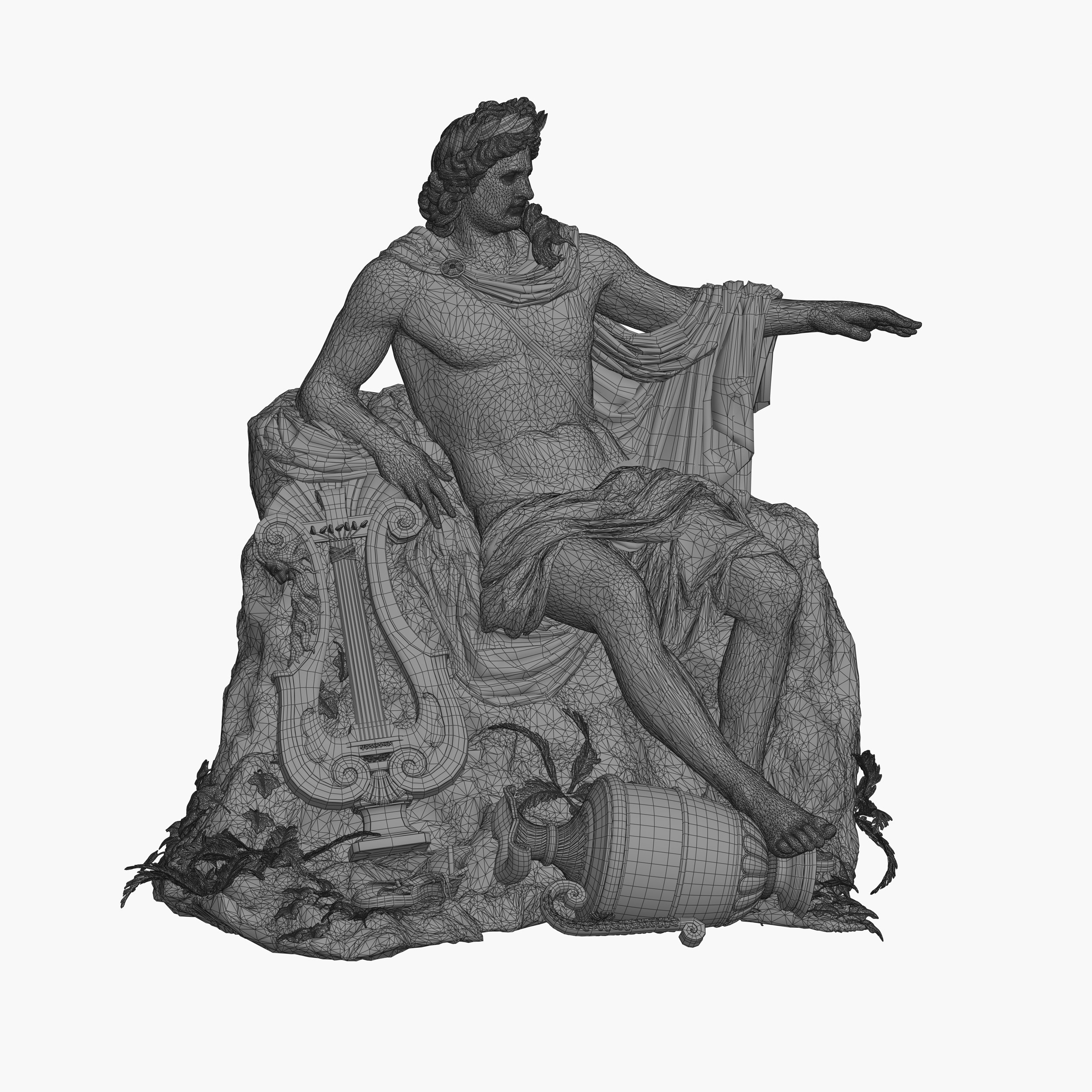 apollo sculpture vase 3d model