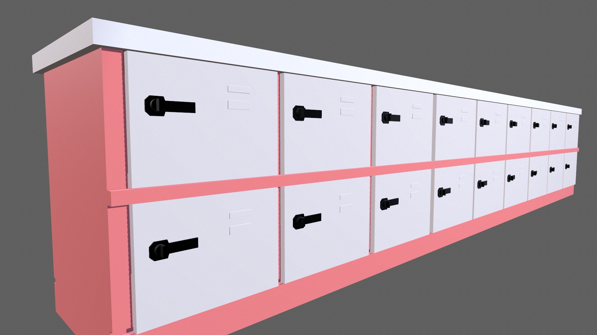 Commercial Lockers Two Row 3D Model - TurboSquid 2342062