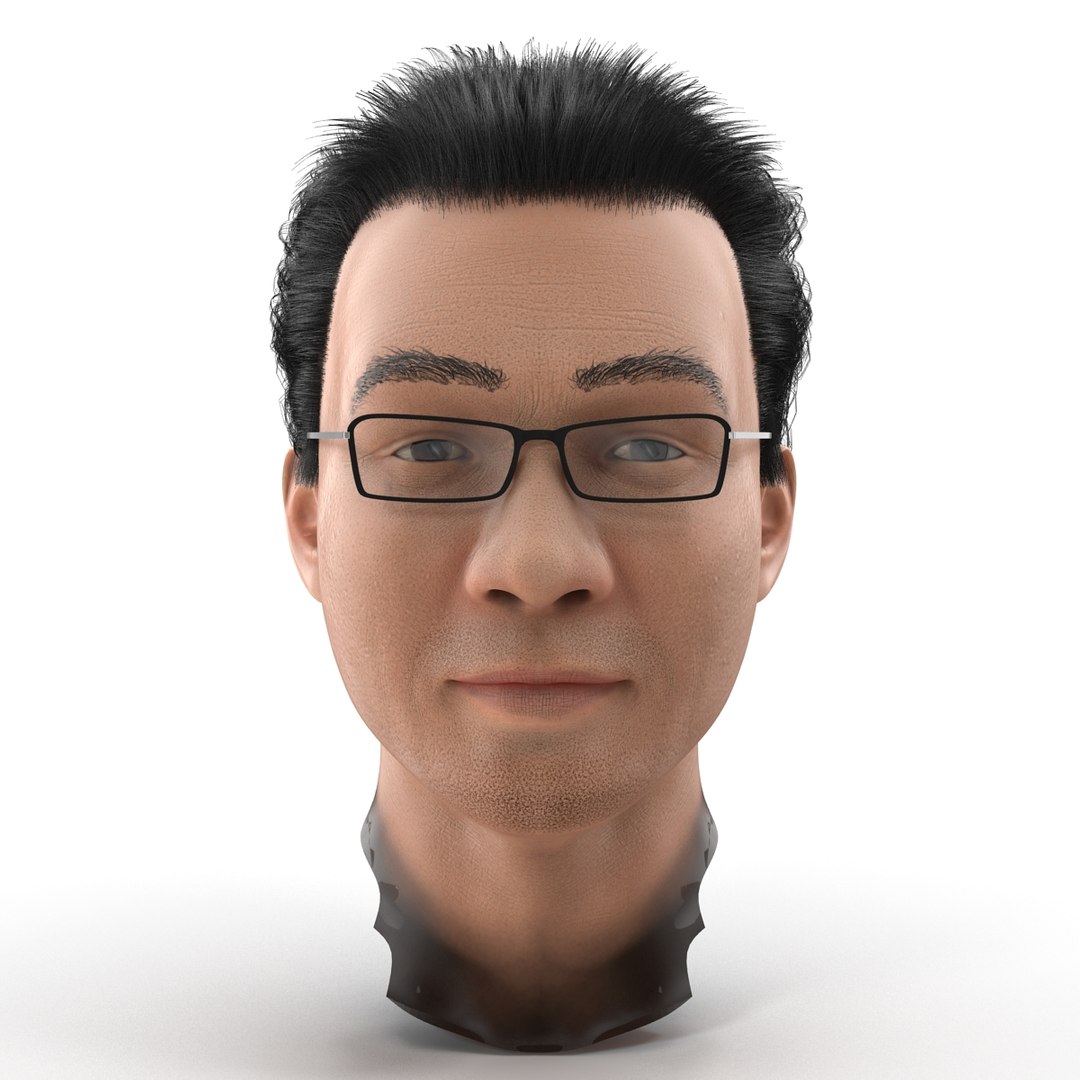 Asian Male Head 3d Model