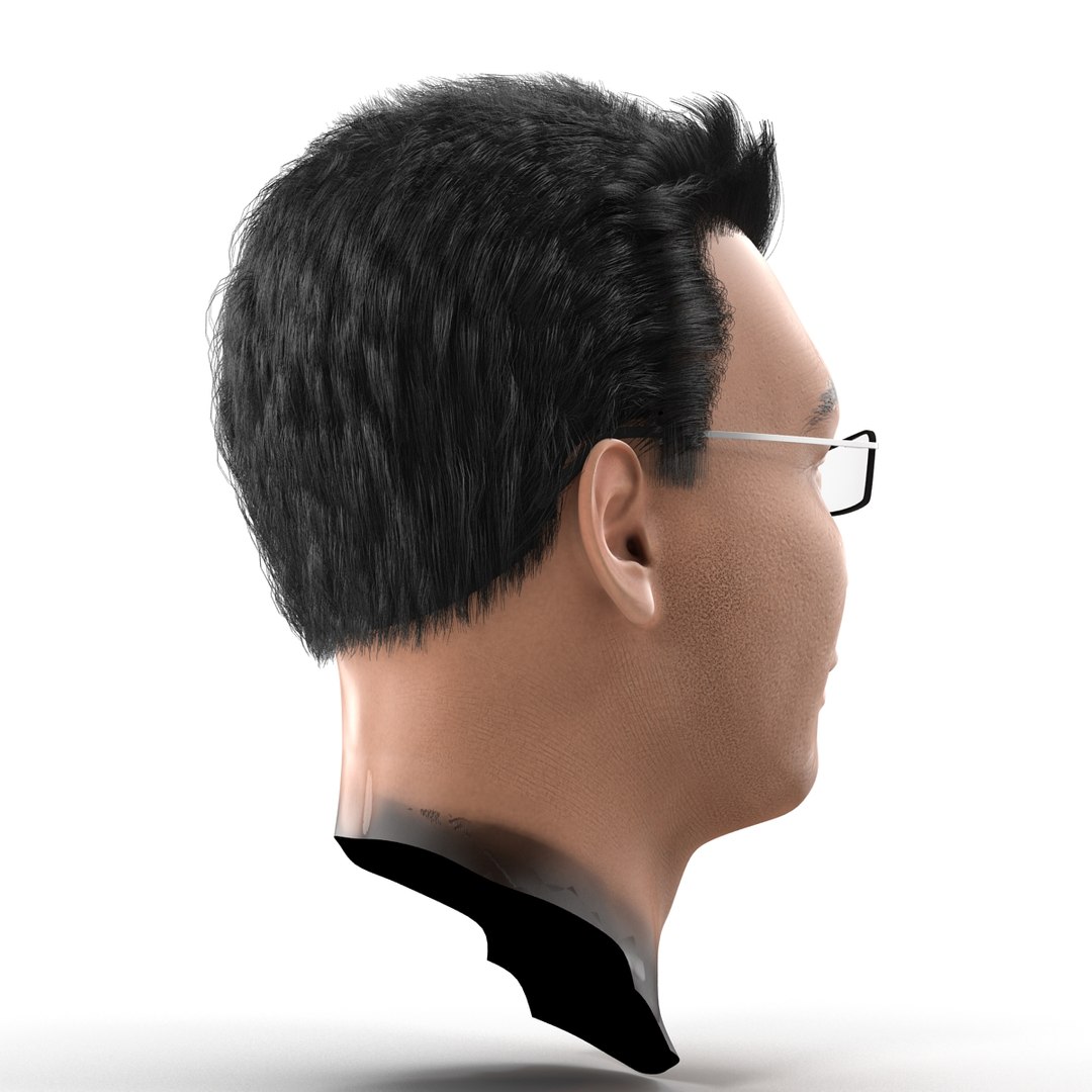 Asian Male Head 3d Model