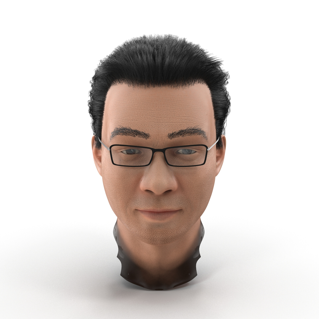 Asian Male Head 3d Model