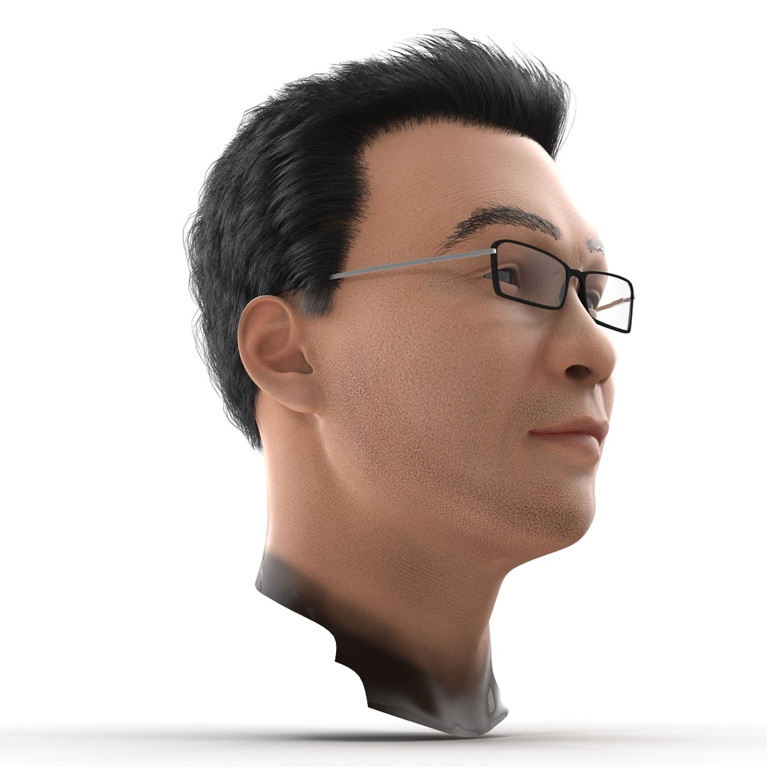 Asian Male Head 3d Model