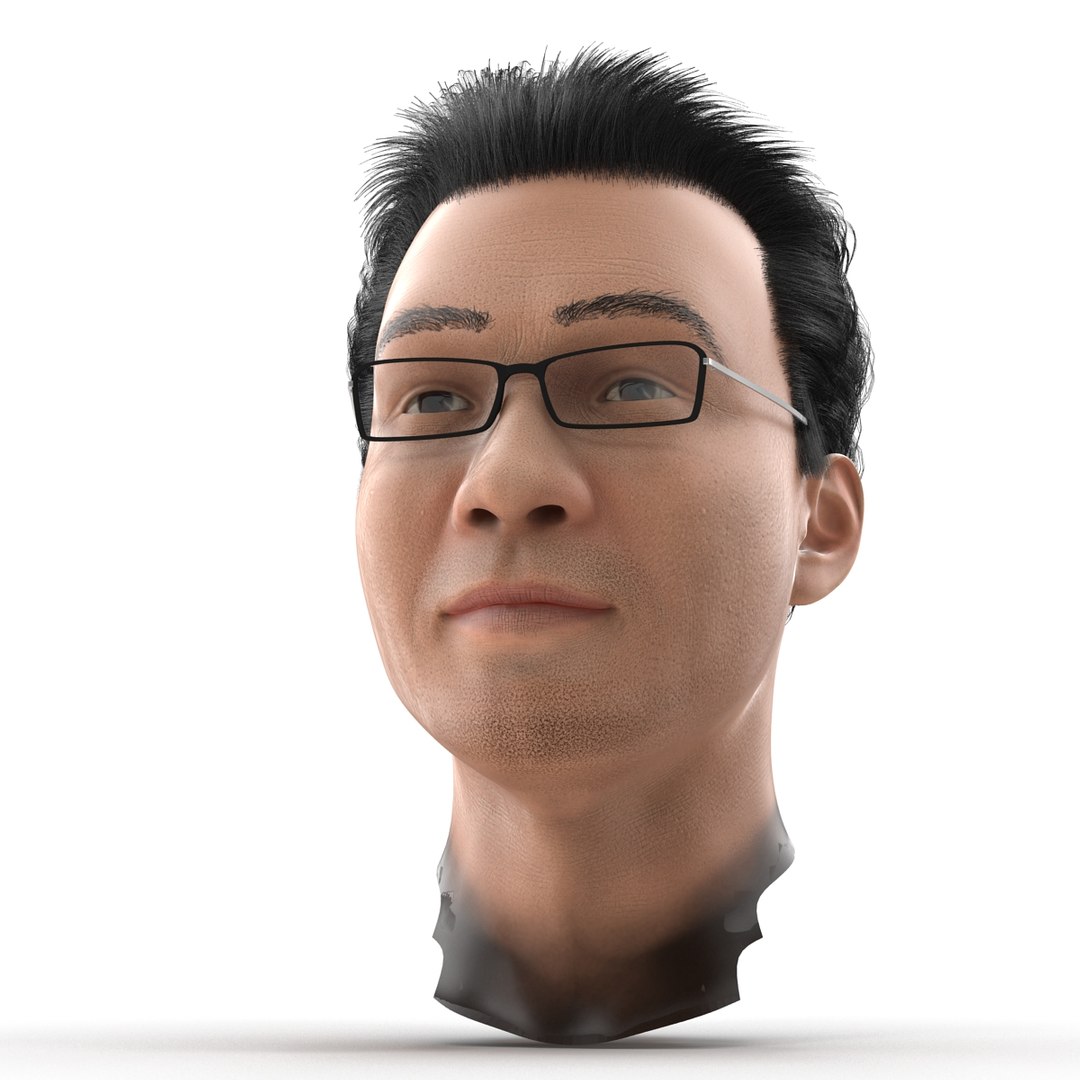 Asian Male Head 3d Model