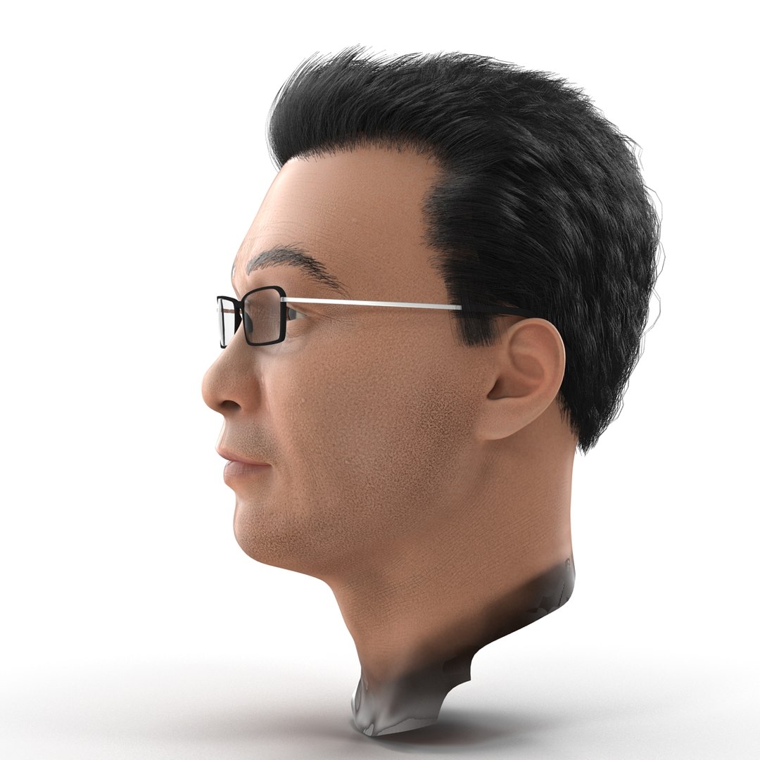 Asian Male Head 3d Model