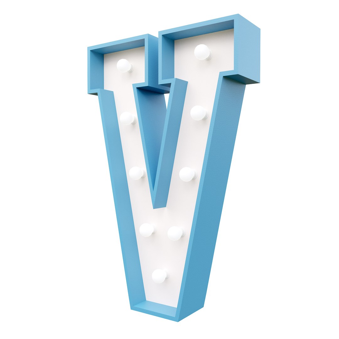Marquee Letter V Glow Sign 3dmodel 3D - TurboSquid 1975766