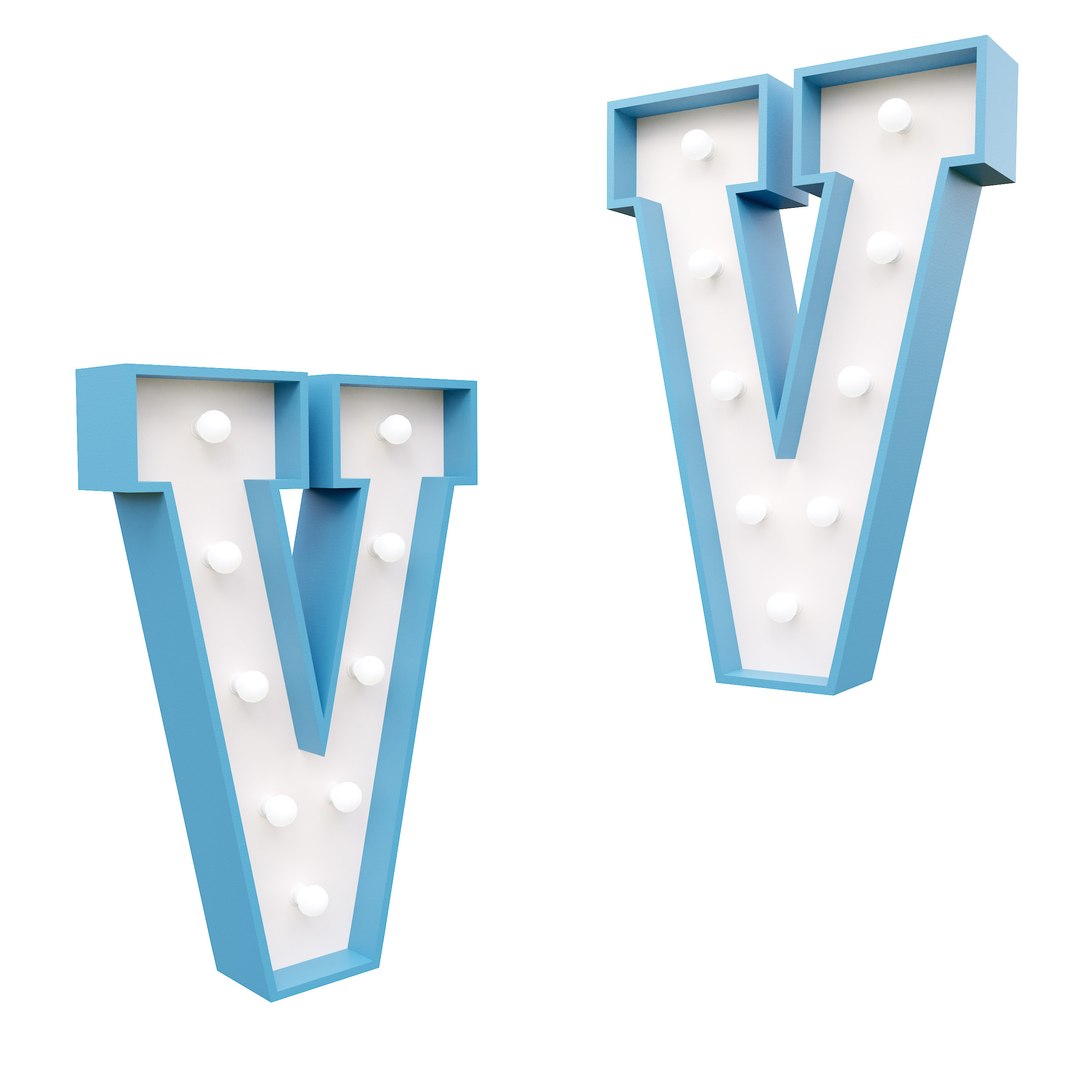 Marquee Letter V Glow Sign 3dmodel 3D - TurboSquid 1975766