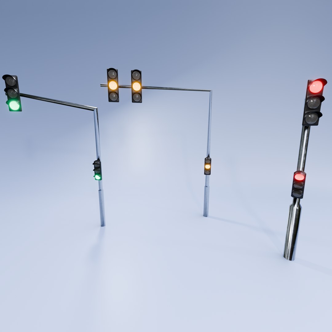 French Road Elements And Signalization Props Low-poly 3D Model Model ...