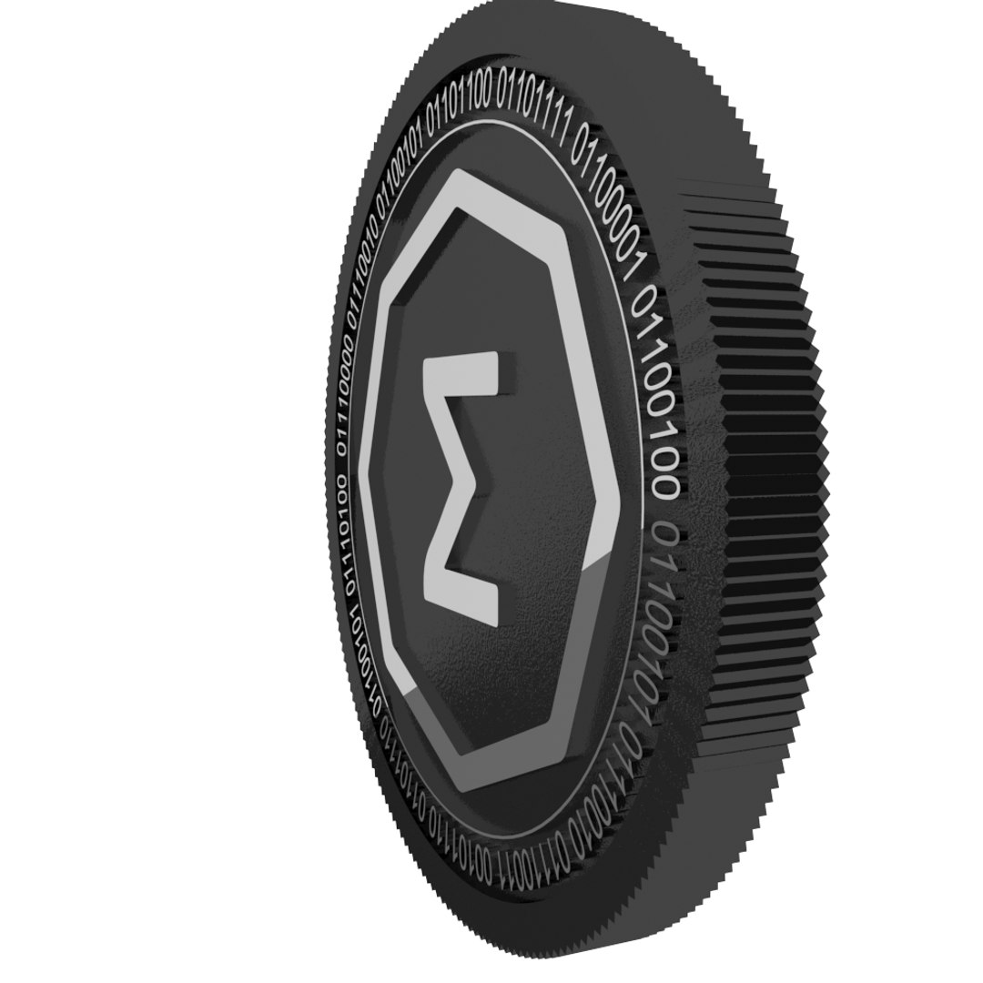 3D ergo black coin model - TurboSquid 1496182