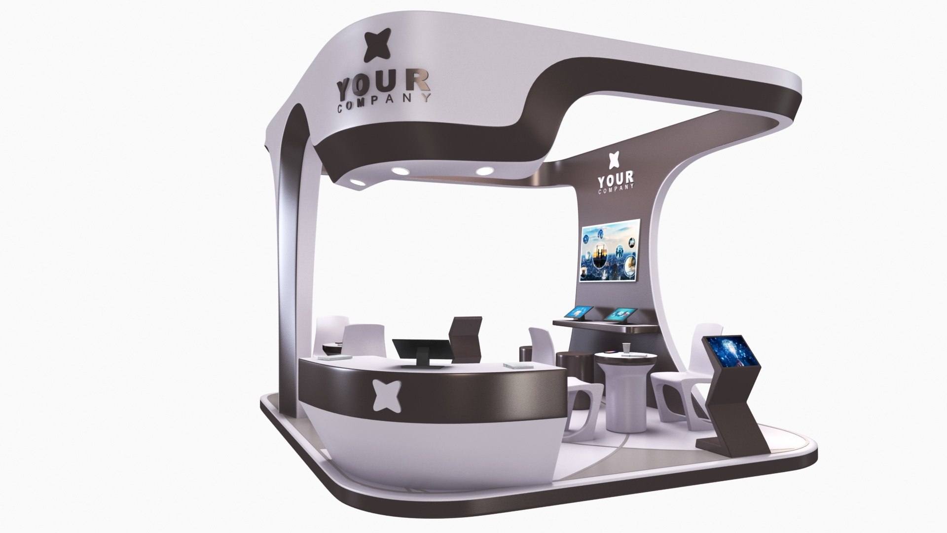 Futuristic Exhibition Stand 5 3D Model - TurboSquid 1891218