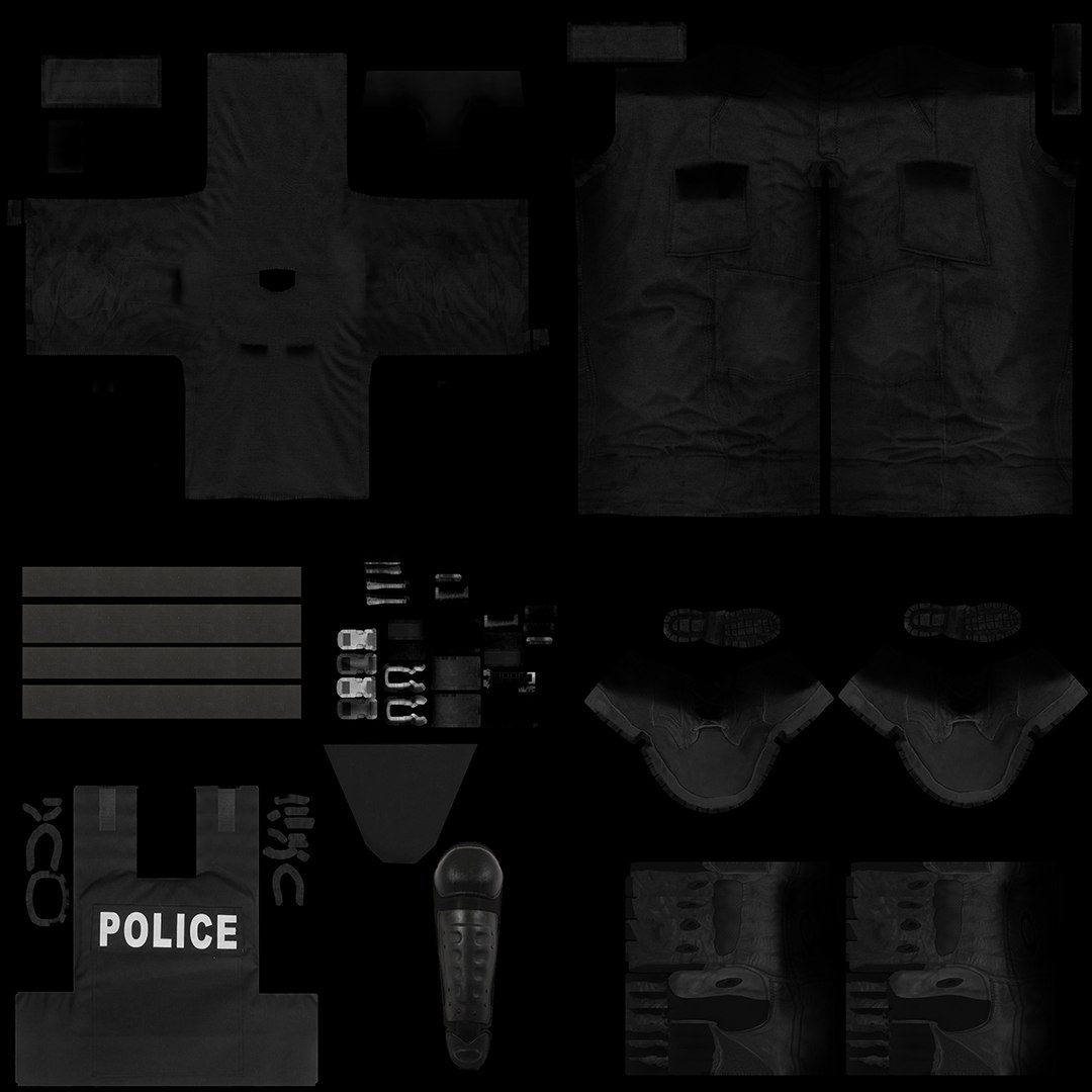 Rigged Riot Police Officer 3d Model