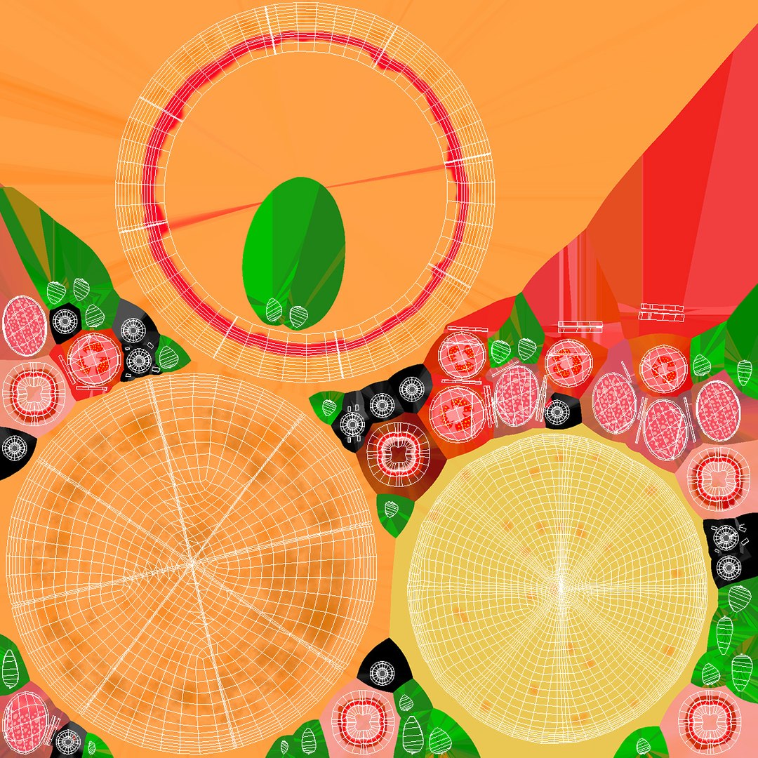 Cartoon Pizza Whole Sliced Model - TurboSquid 2045815