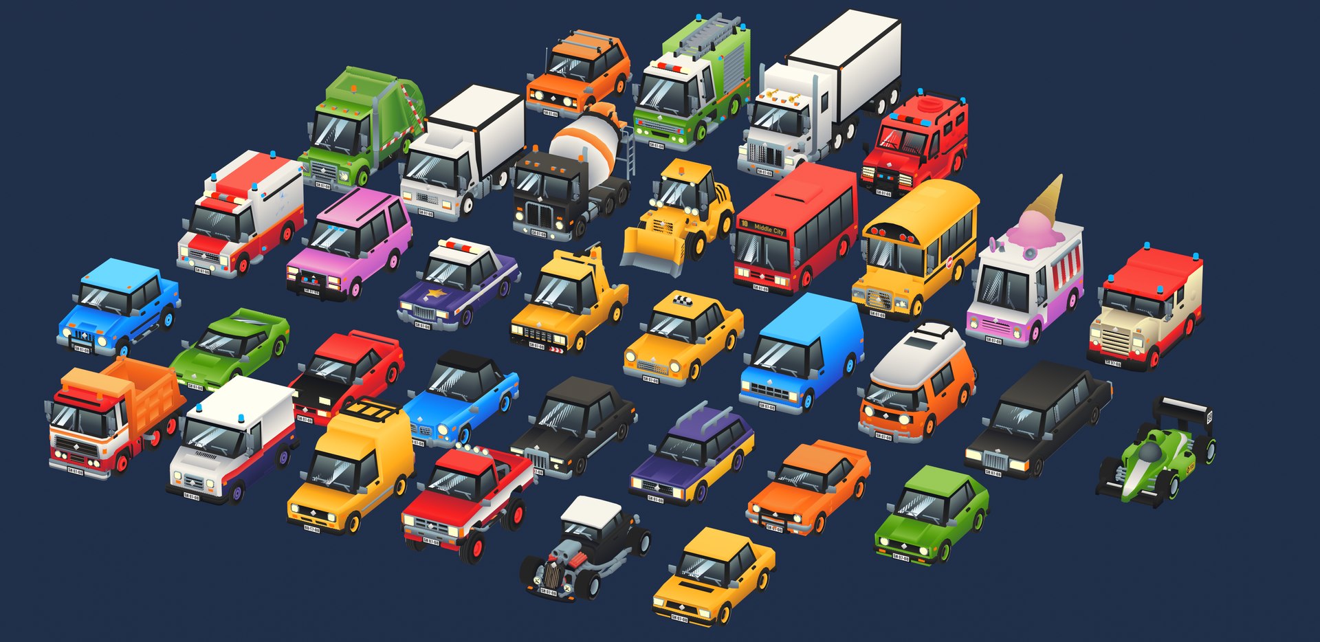 Low Poly Car Pack Model 3D - TurboSquid 2105240