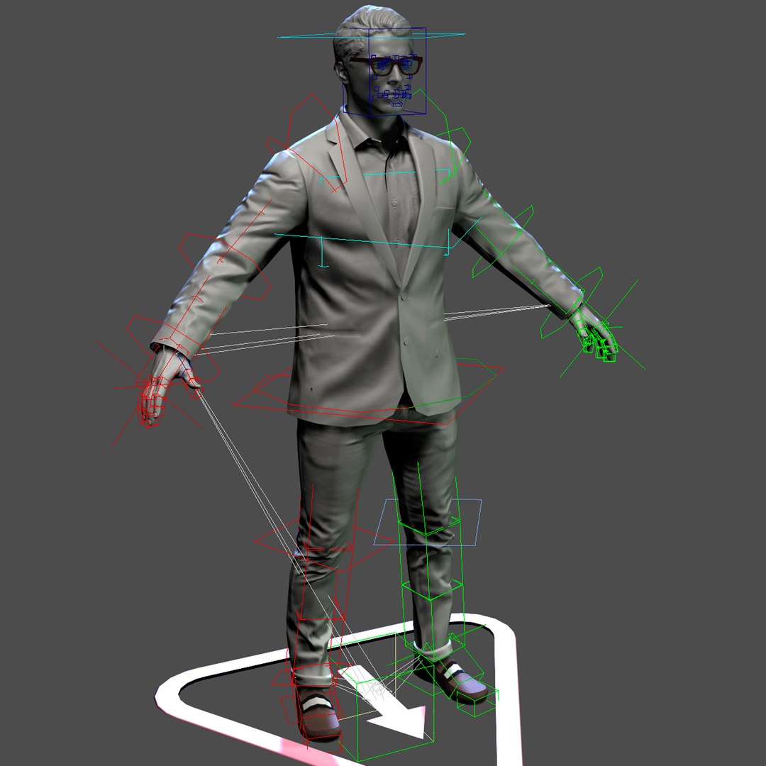 3D Male Suit - Rig Model - TurboSquid 1638095