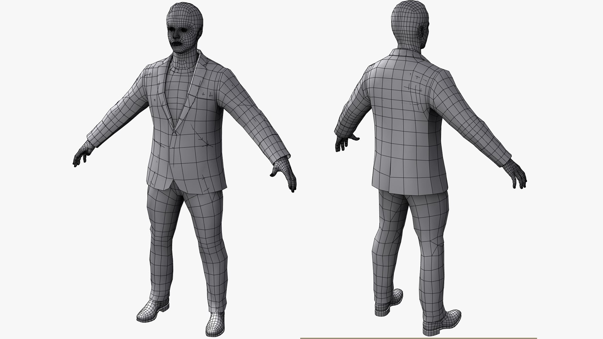 3D Male Suit - Rig Model - TurboSquid 1638095