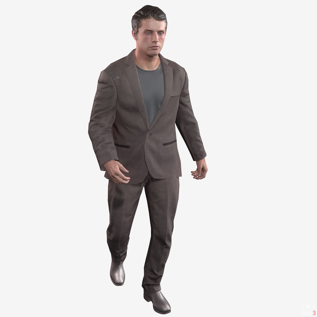 3D Male Suit - Rig Model - TurboSquid 1638095