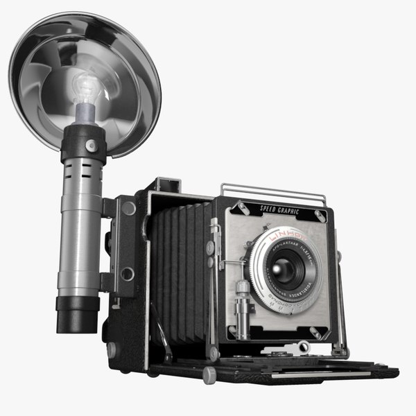 3d model realistic vintage camera tripod