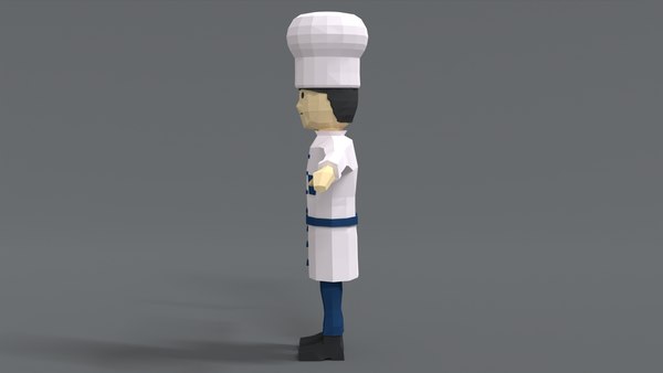 Low Poly Cartoon Chef 3D model - TurboSquid 1729698