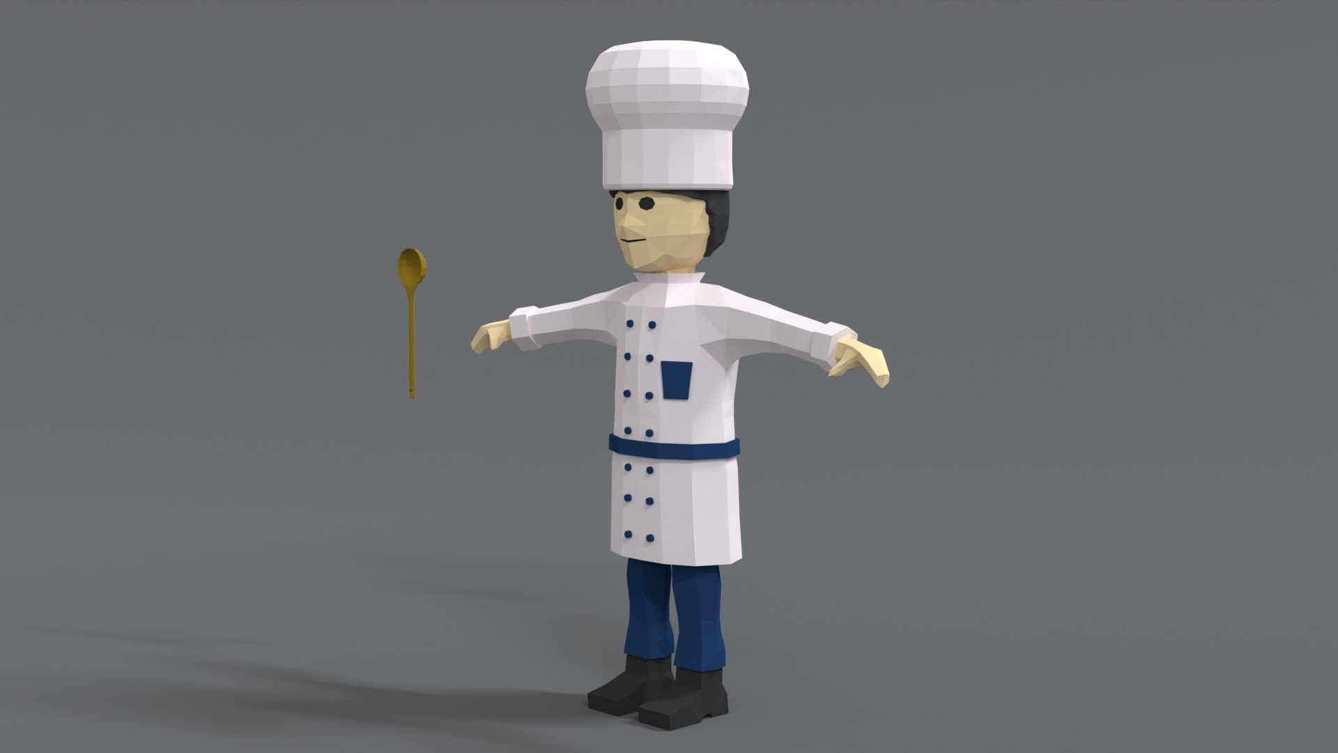 Low Poly Cartoon Chef 3D Model - TurboSquid 1729698