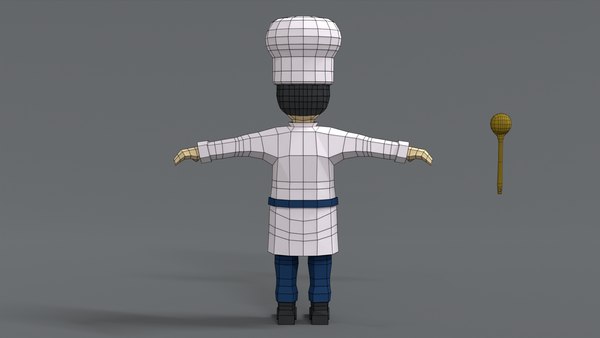 Low Poly Cartoon Chef 3D model - TurboSquid 1729698