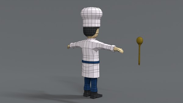 Low Poly Cartoon Chef 3D model - TurboSquid 1729698