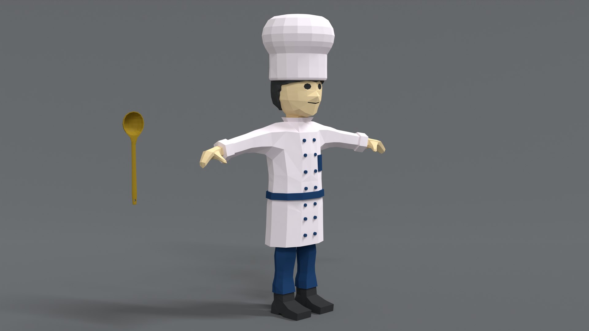 Low Poly Cartoon Chef 3D Model - TurboSquid 1729698