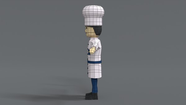 Low Poly Cartoon Chef 3D model - TurboSquid 1729698