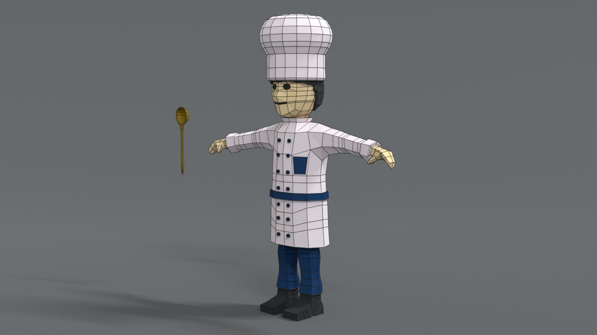Low Poly Cartoon Chef 3D Model - TurboSquid 1729698