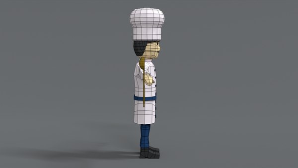 Low Poly Cartoon Chef 3D model - TurboSquid 1729698