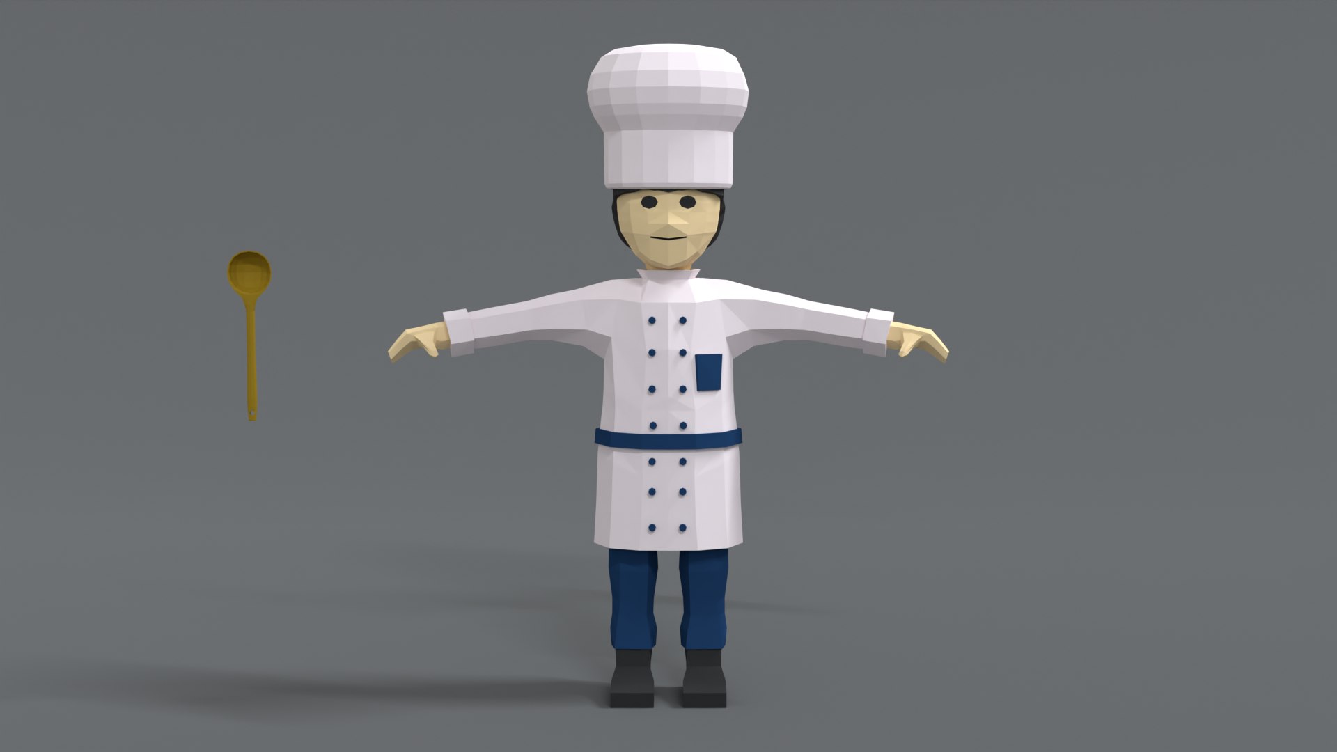 Low Poly Cartoon Chef 3D Model - TurboSquid 1729698